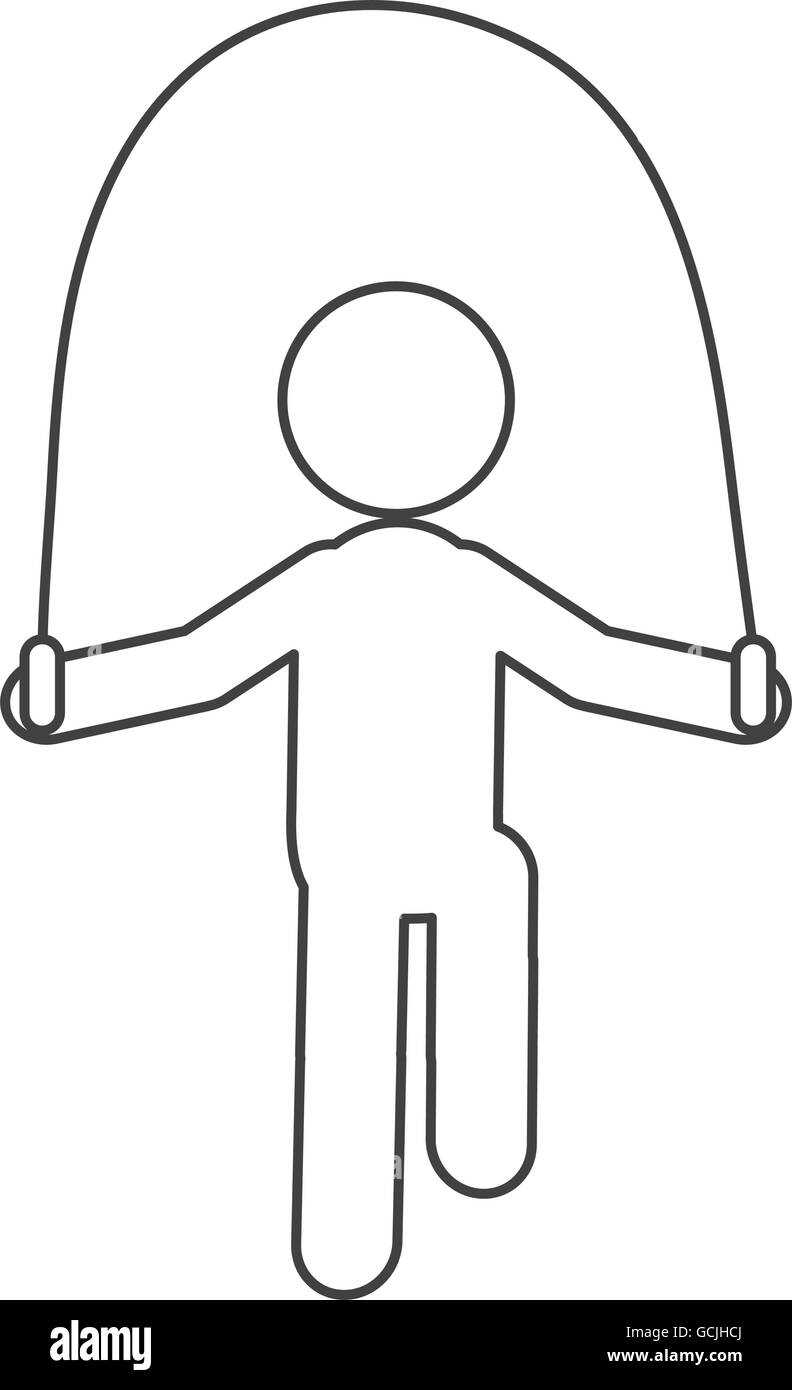 person jumping rope pictogram icon Stock Vector Image & Art - Alamy
