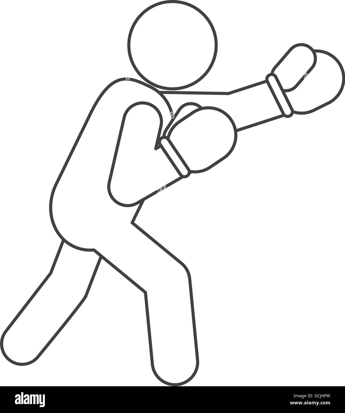 Boxing fight stance, male Stock Vector Images - Alamy