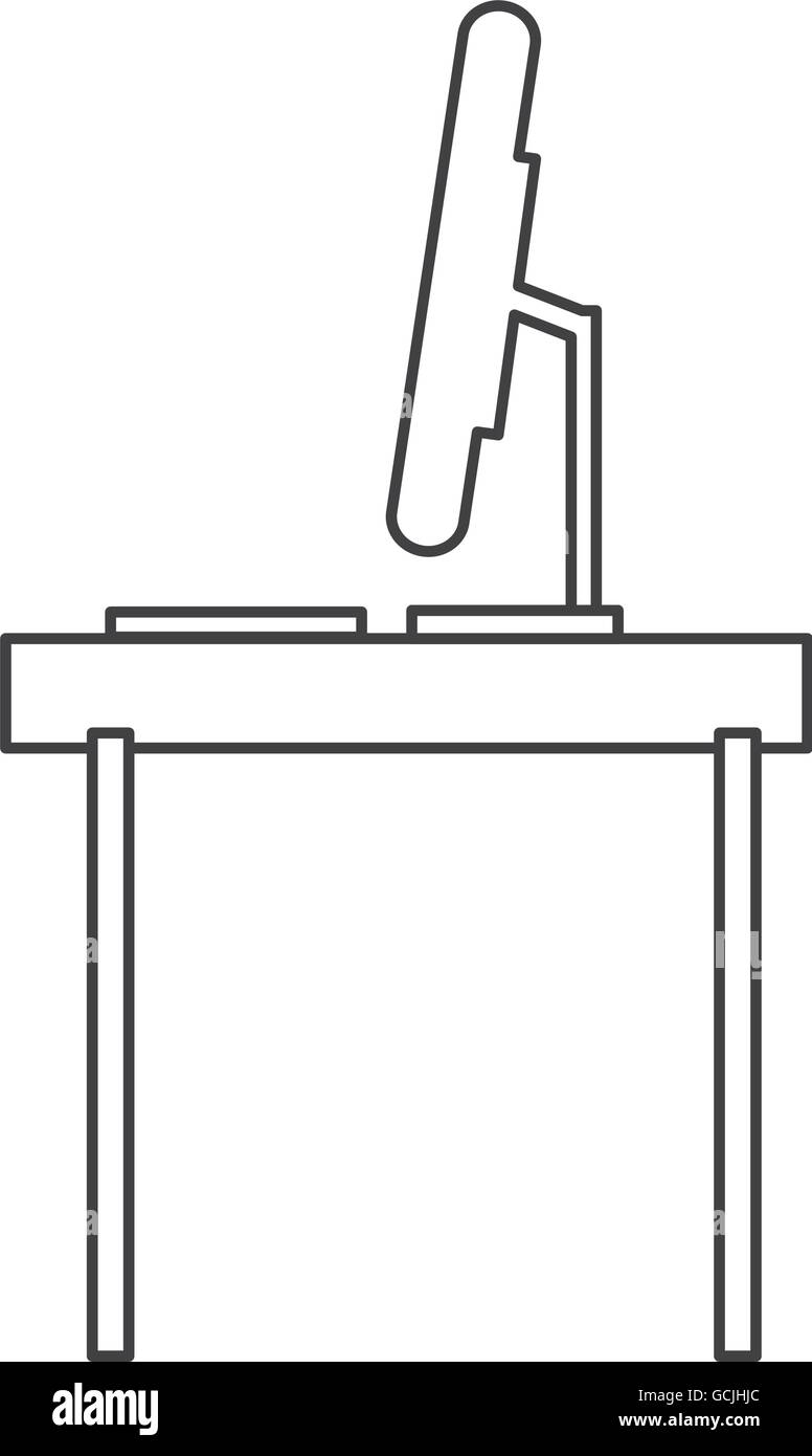 desk with computer profile icon Stock Vector Image & Art - Alamy