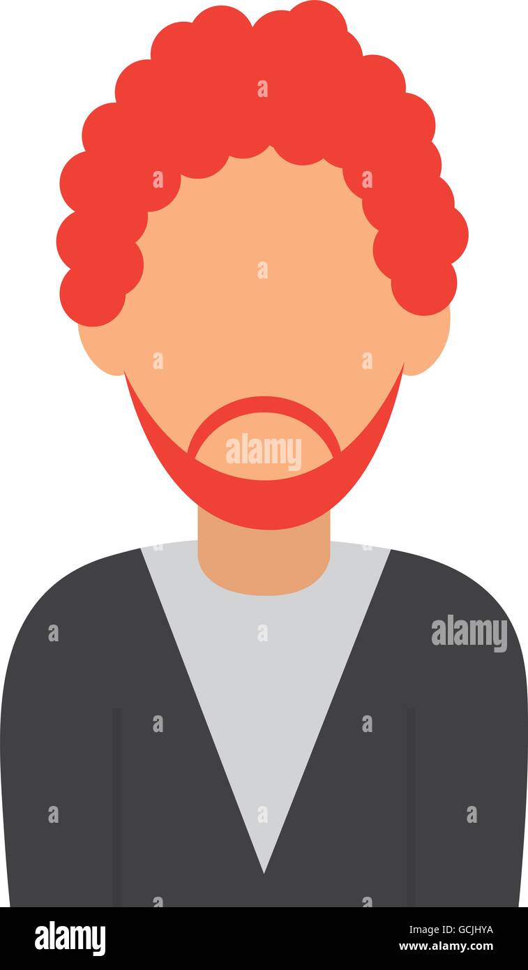 faceless red hair man with beard portrait icon Stock Vector Image & Art ...