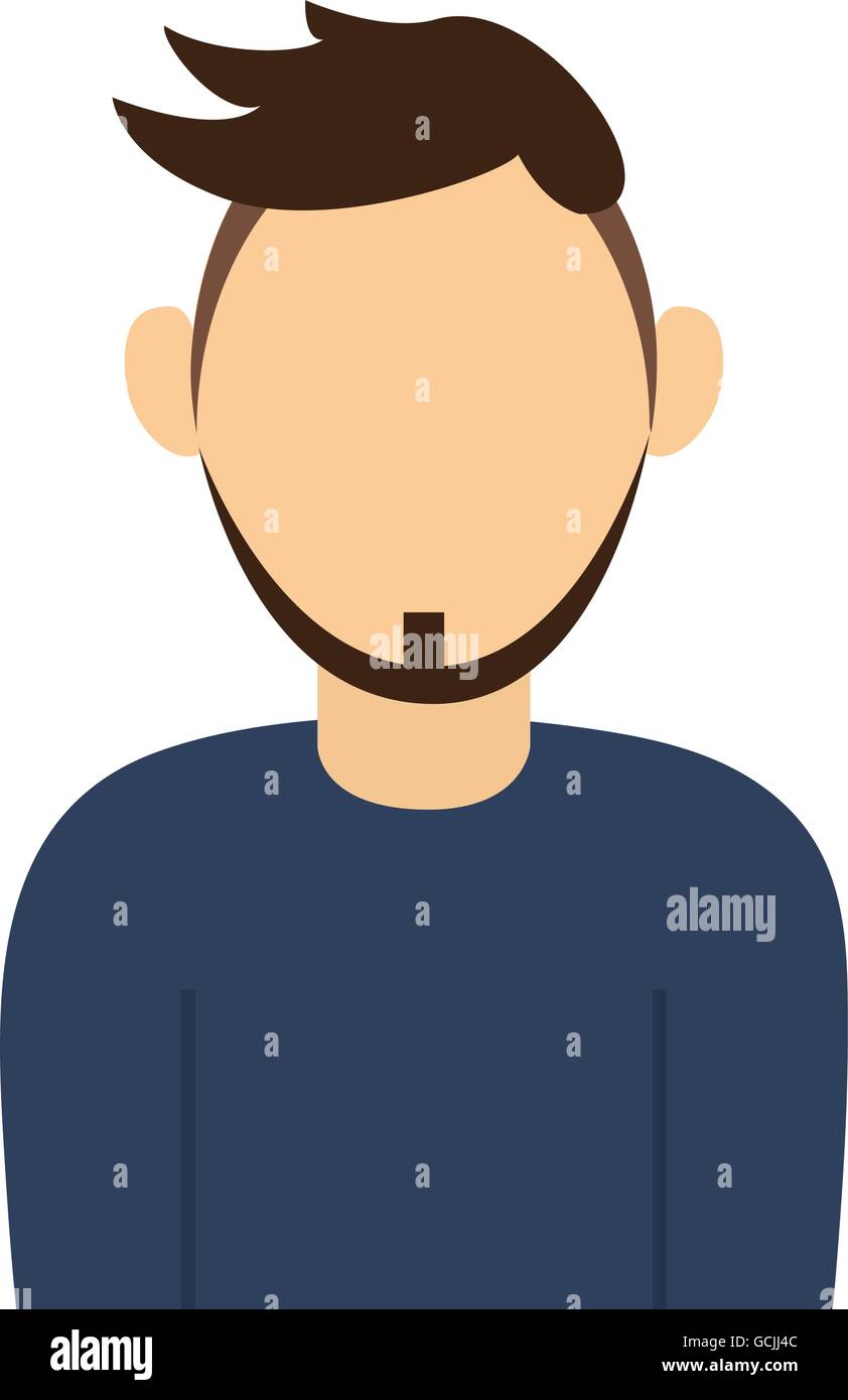 Faceless Man With Beard Portrait Icon Stock Vector Image And Art Alamy