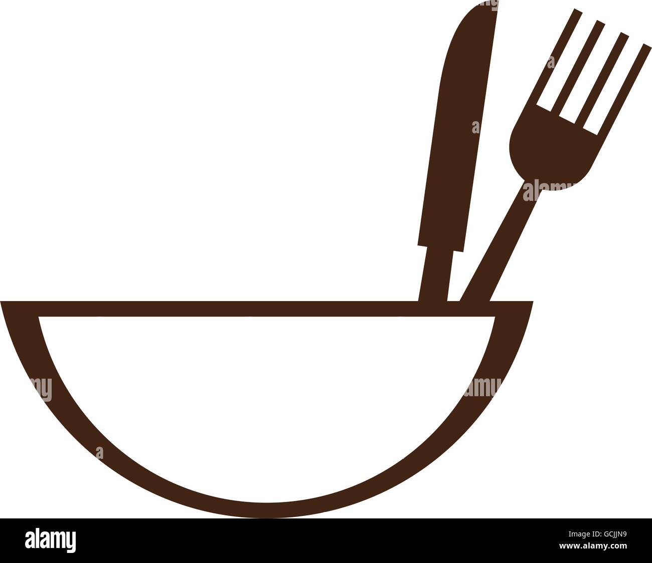 bowl with eating utensils icon Stock Vector Image & Art - Alamy