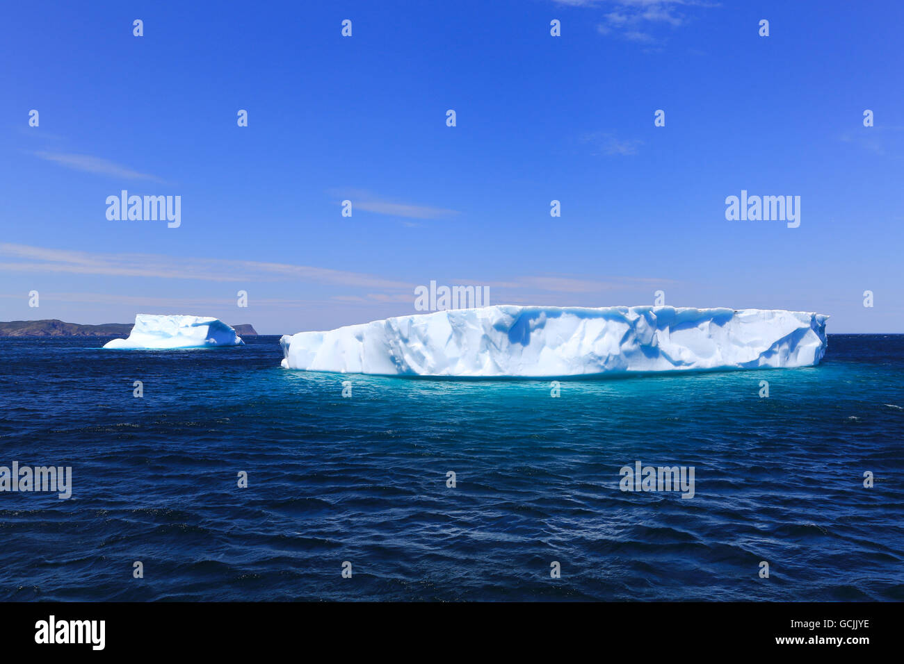 Two icebergs near Cape Spear, Newfoundland and Labrador, Canada Stock ...