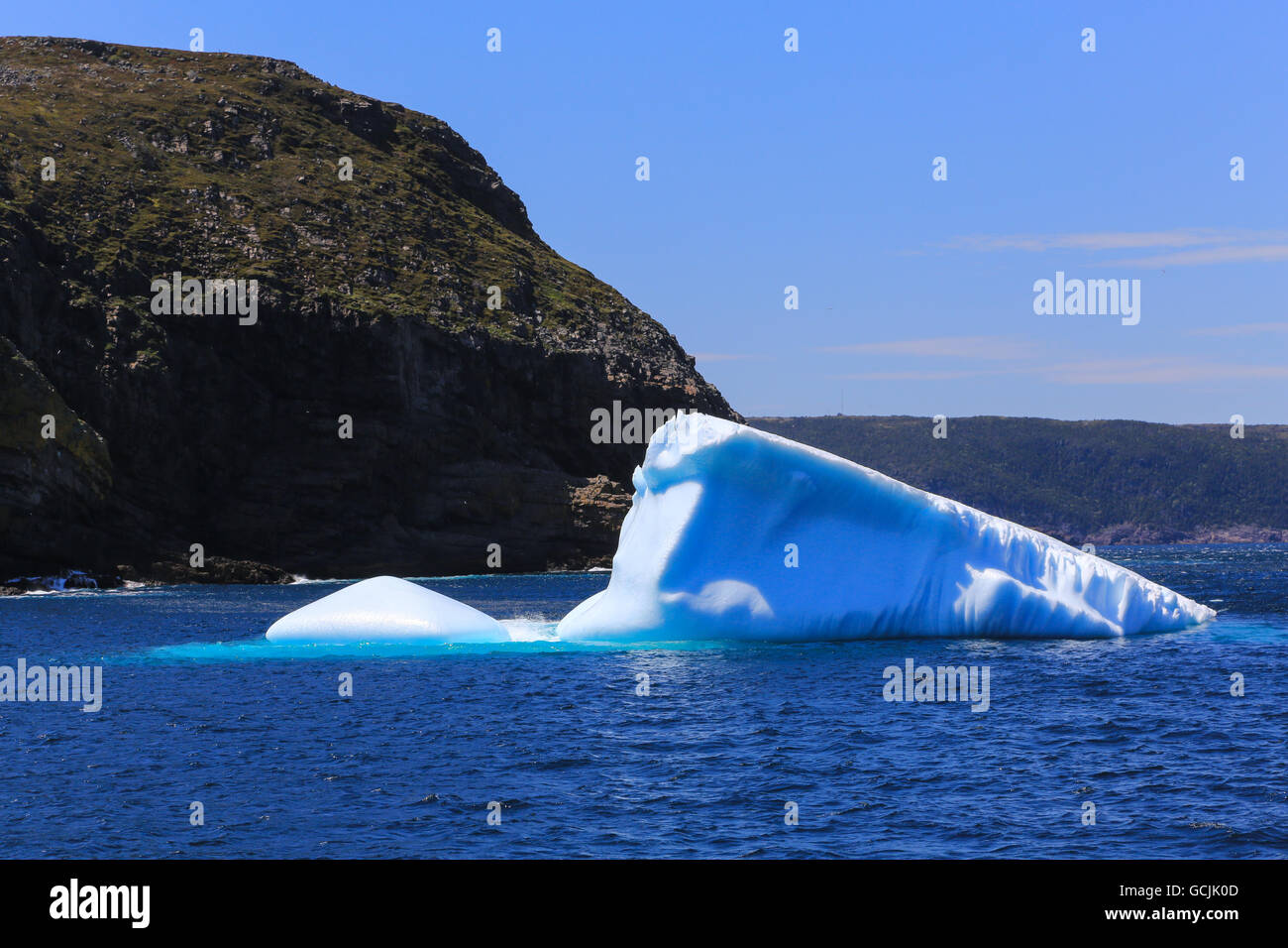 An unusual cone-shaped iceberg near Cape Spear, Newfoundland and ...