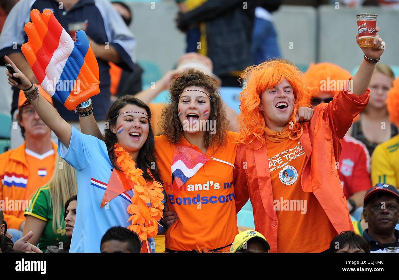 Netherlands fans show their support in the stands before kick off Stock ...