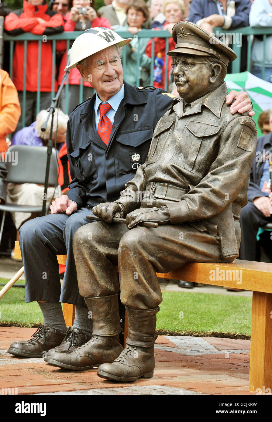 Captain Mainwaring statue unveiled Stock Photo - Alamy