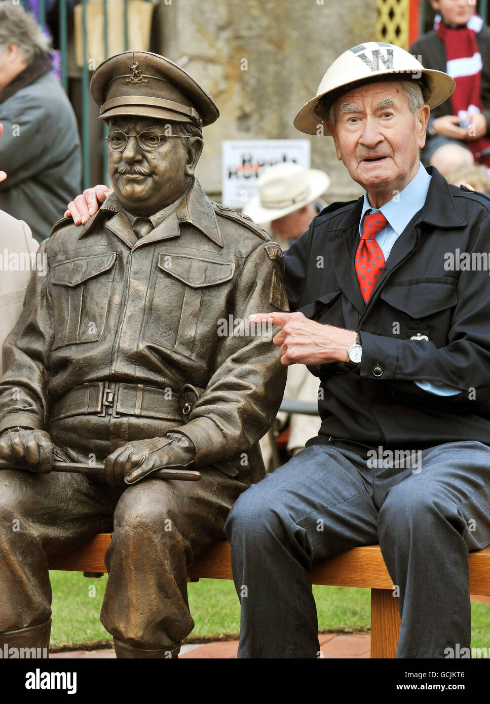 Captain Mainwaring statue unveiled Stock Photo - Alamy