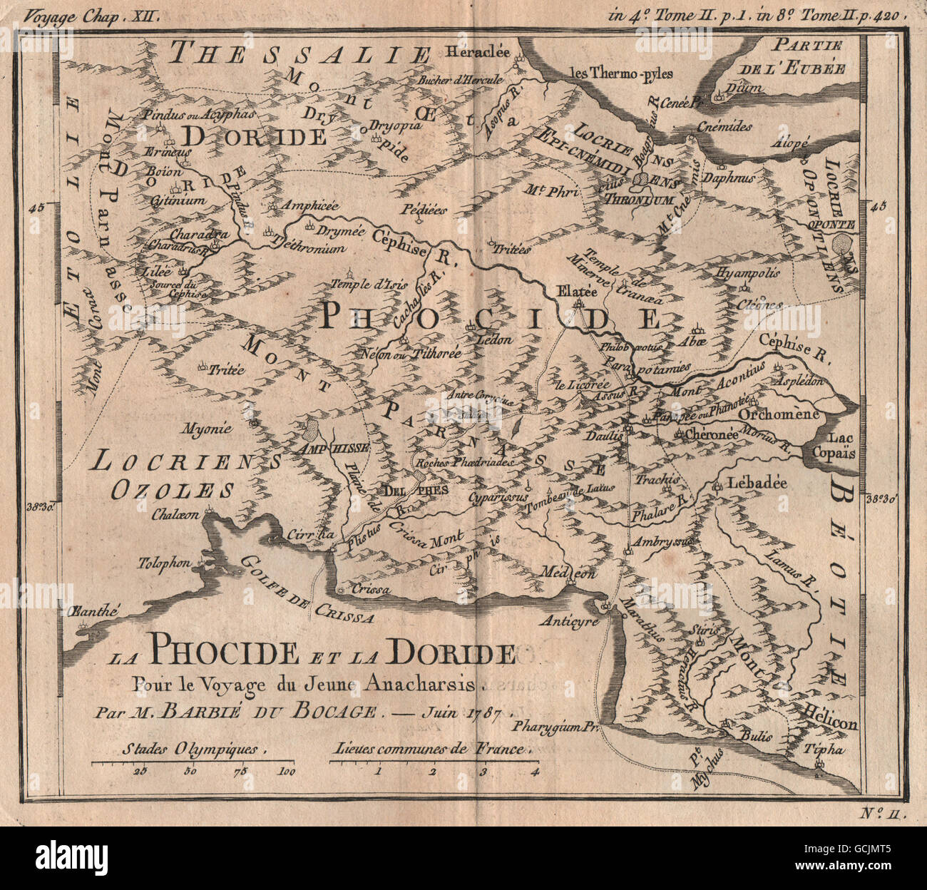 ANCIENT GREECE. Phocide (Phocis) & Doride (Doris) . BARBIÉ DU BOCAGE ...