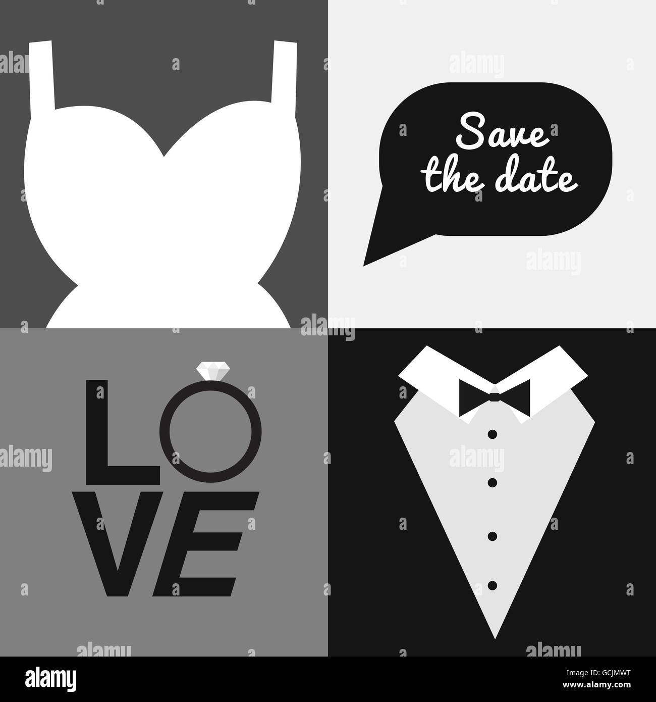 Set of wedding elements Stock Vector Image & Art - Alamy