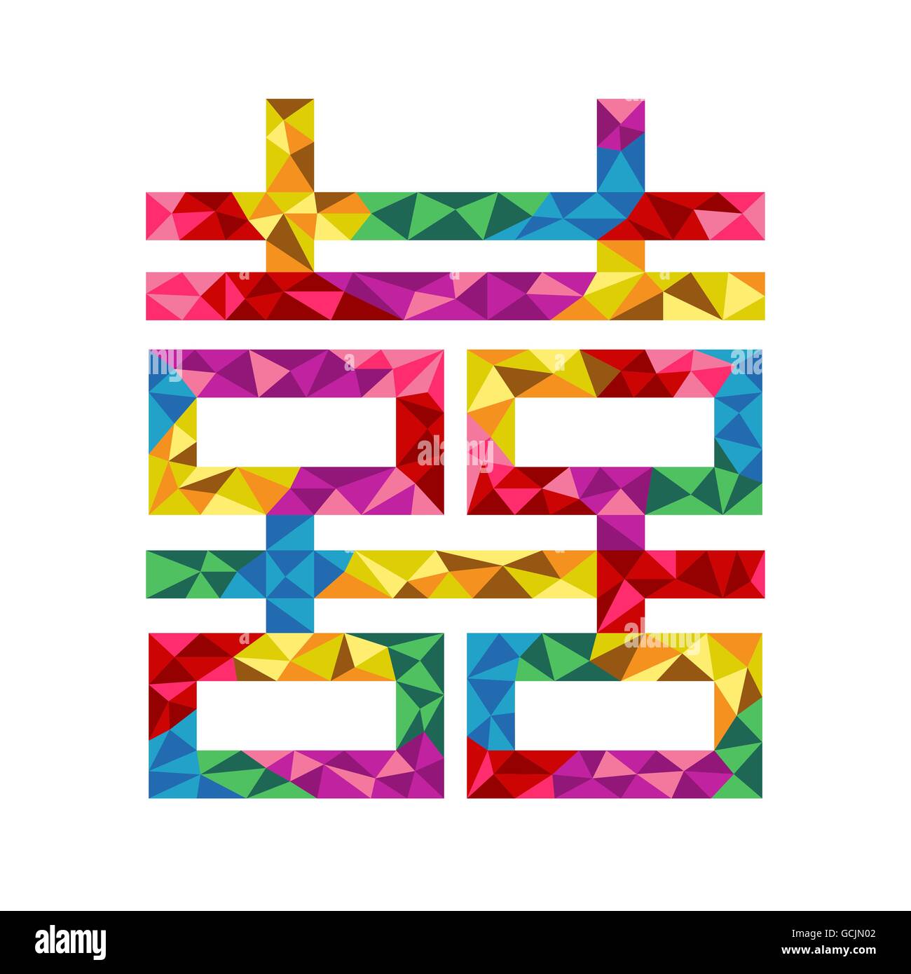 Chinese symbol of double happiness and marriage Stock Vector Image ...