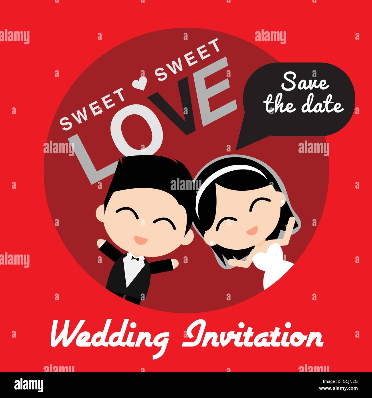 Cute happy groom and bride Stock Vector Image & Art - Alamy