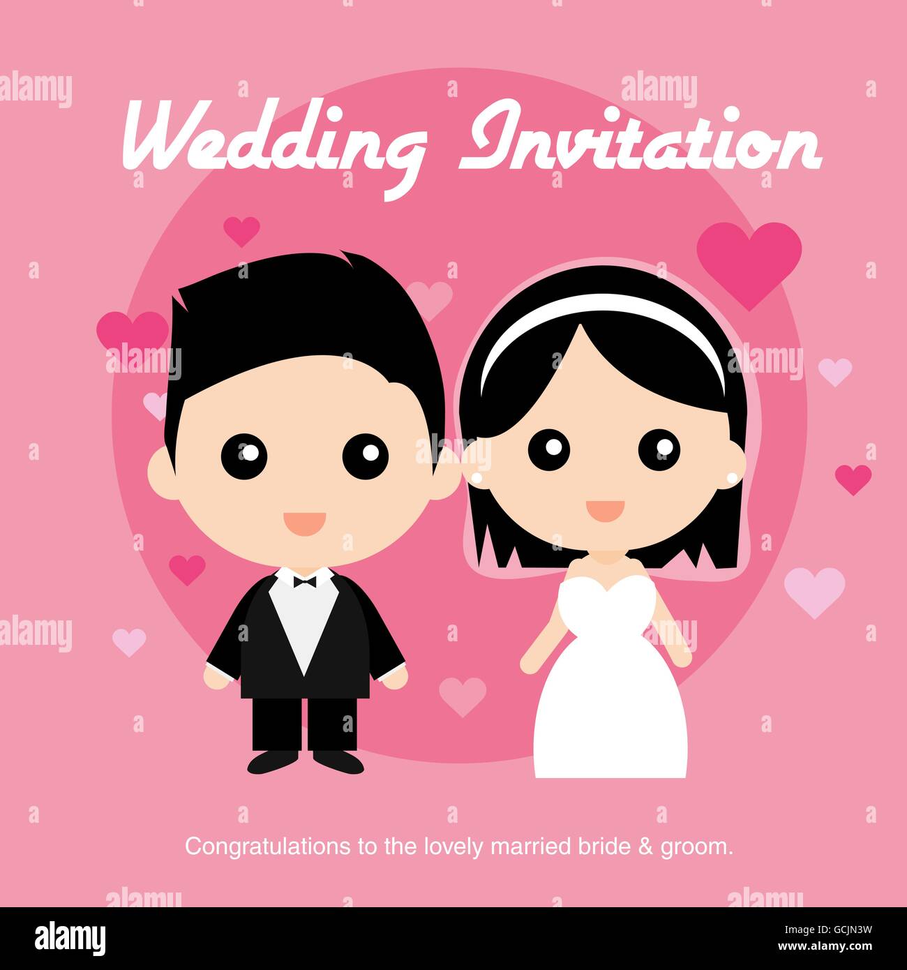 Cute happy groom and bride Stock Vector Image & Art - Alamy