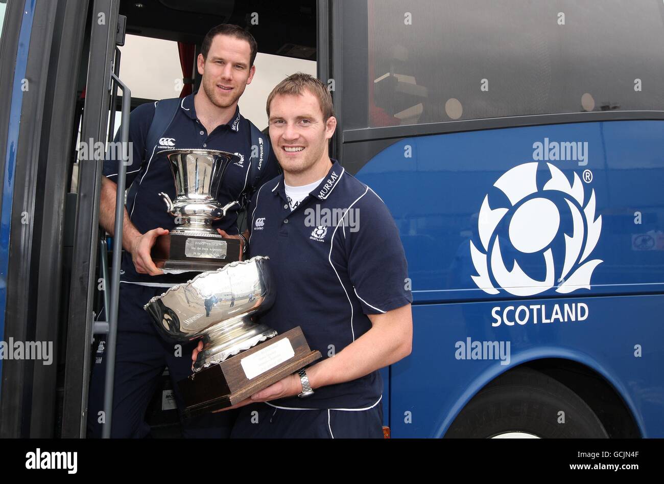 Rugby Union - Scotland Team Arrive Home - Edinburgh Airport. Scotland ...