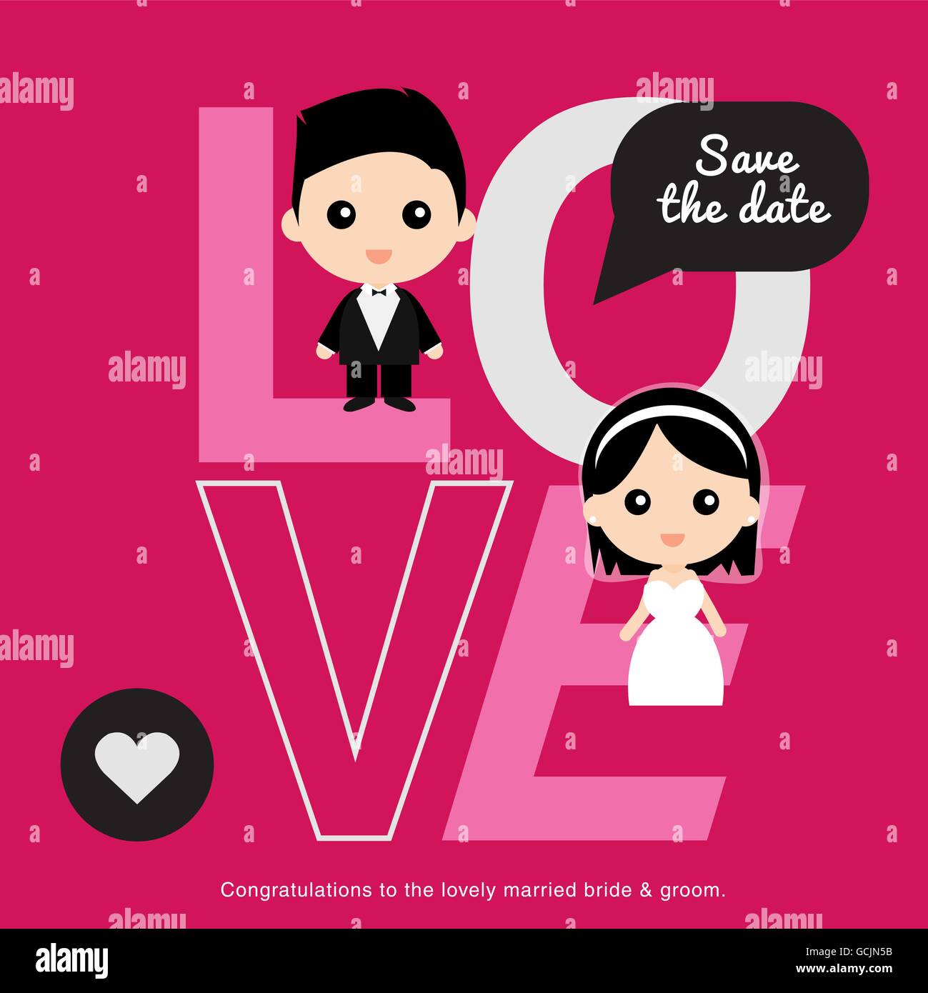 Cute happy groom and bride Stock Vector Image & Art - Alamy