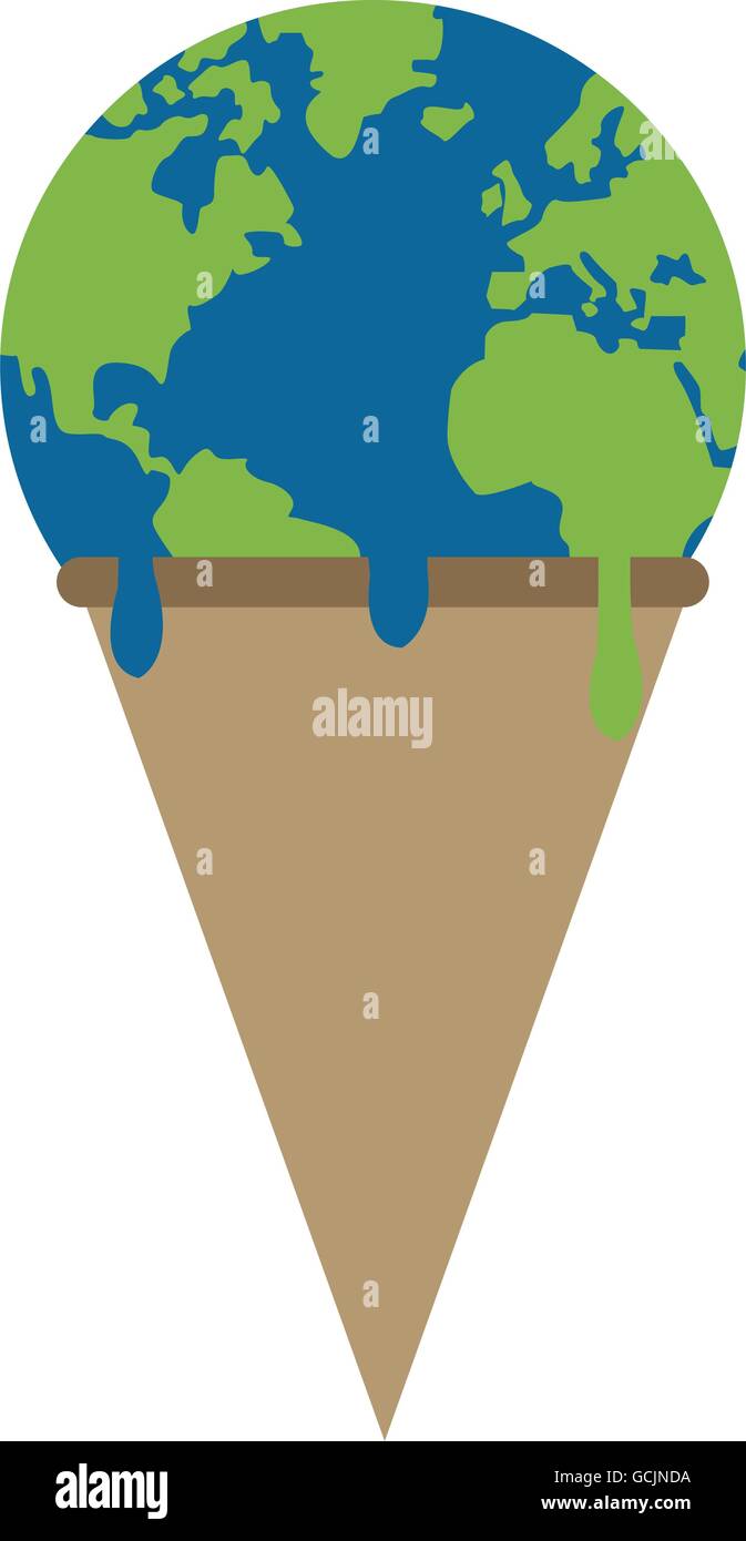 planet earth ice cream melting icon Stock Vector Image & Art - Alamy