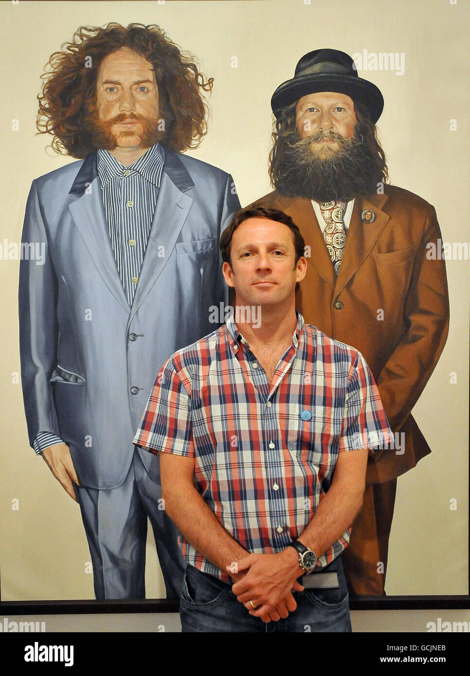 Jersey-based artist Jason Butler, with his work The Rubbish Bin Men ...