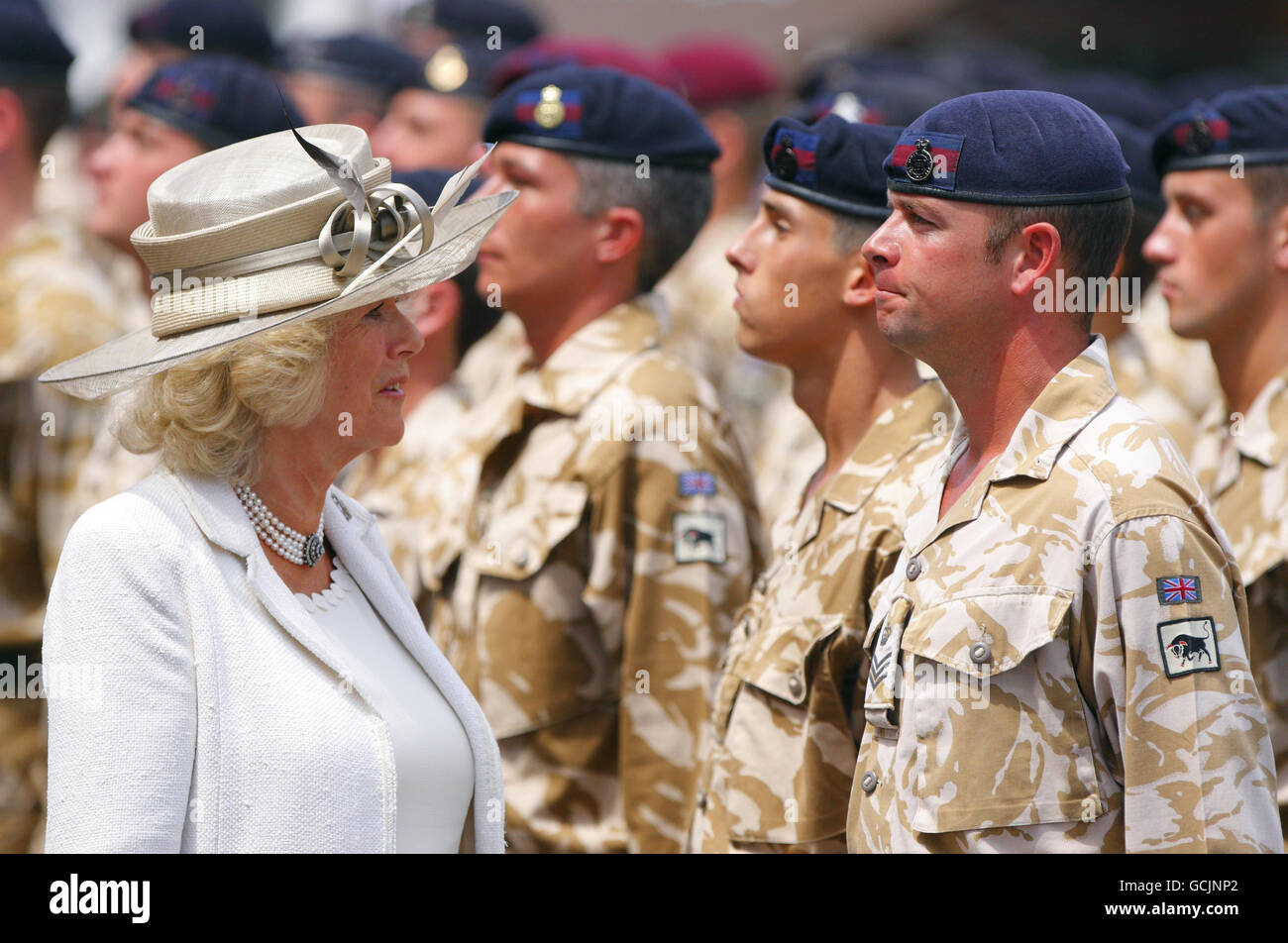 The Duchess of Cornwall inspects the troops of 11 Light Brigade during ...