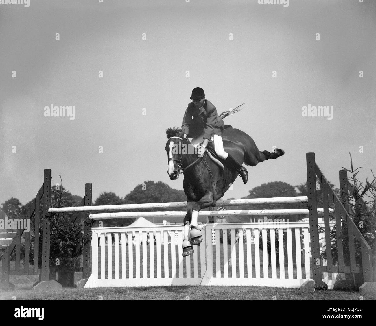 Jockey jumping sport Black and White Stock Photos & Images - Alamy
