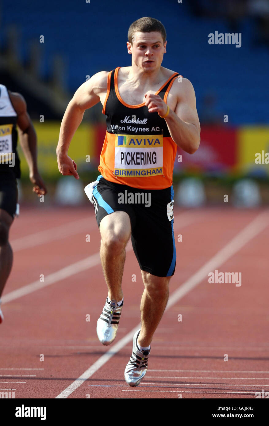 Craig Pickering competes in the Mens 100m Heats during the Aviva ...