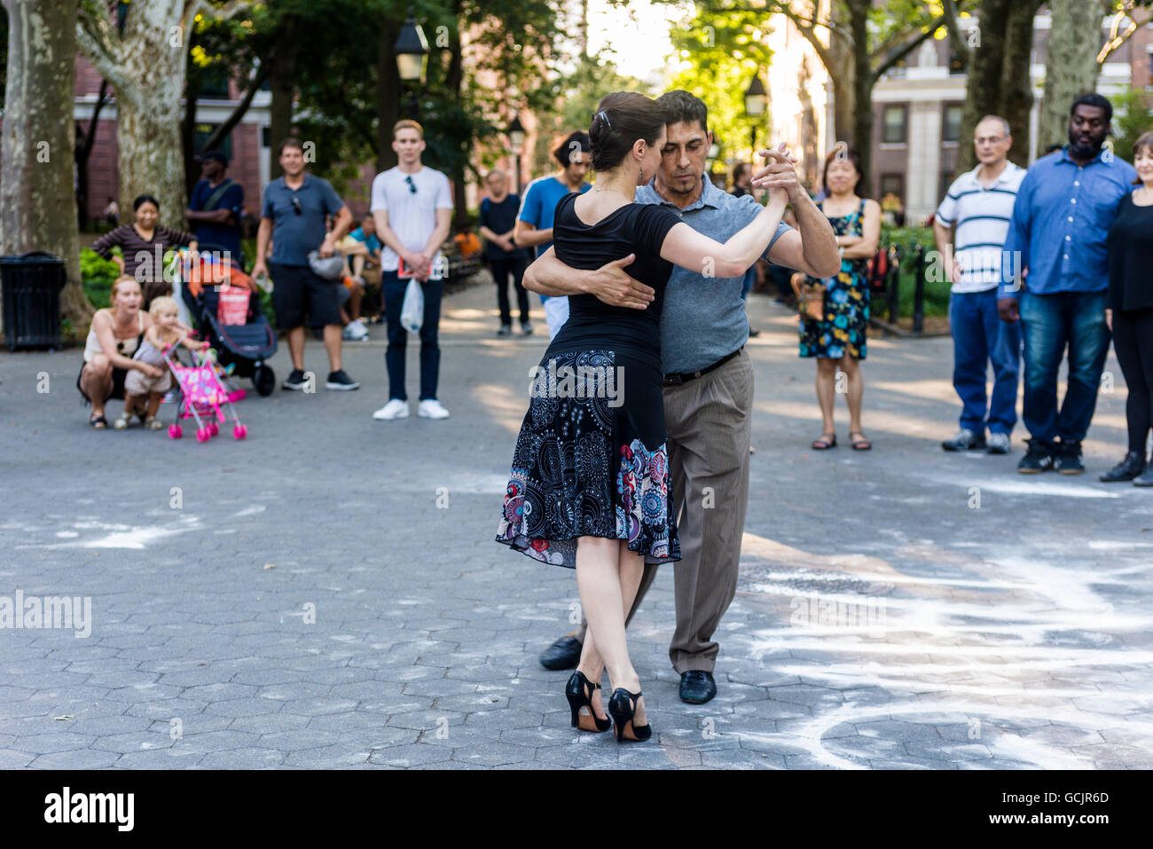 New York, NY - Adults of all ages learn to tango in Washington Square ...