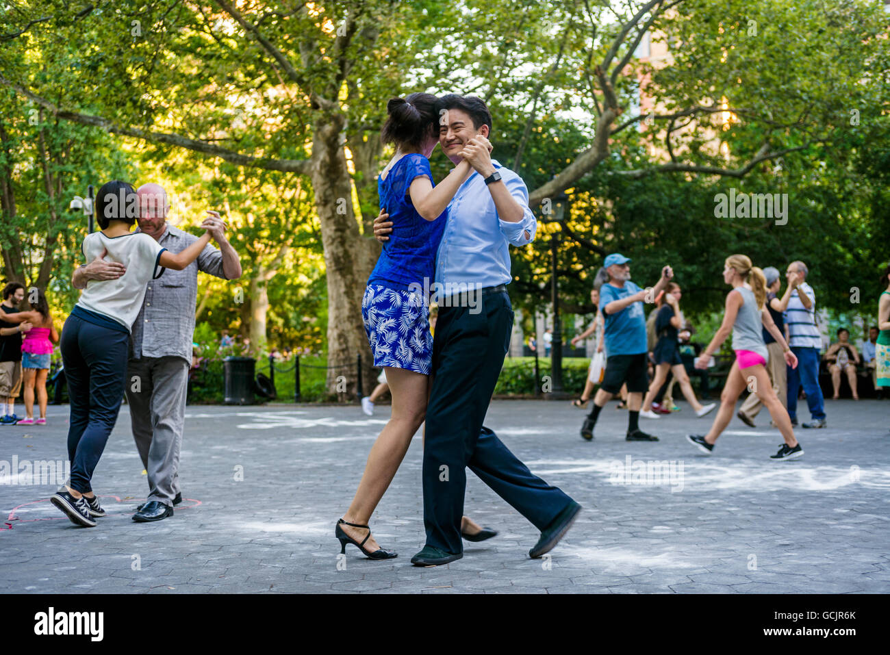 New York, NY - Adults of all ages learn to tango in Washington Square ...