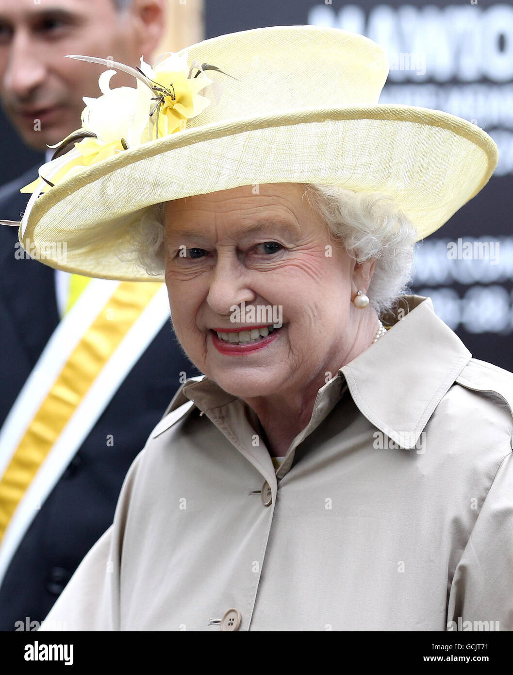 Britain's Queen Elizabeth II smiles during a visit to Mi'kmaq event at ...