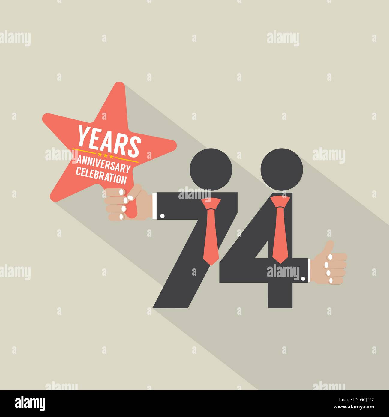 74th Years Anniversary Typography Design Vector Illustration Stock ...