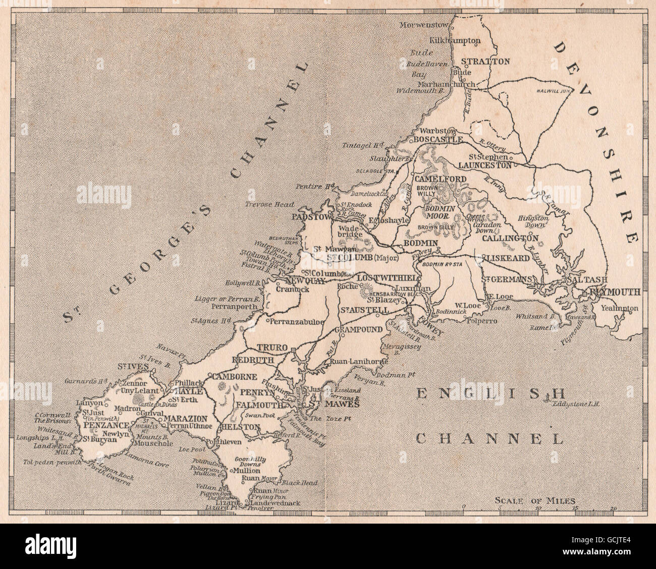 Cornwall map hi-res stock photography and images - Alamy