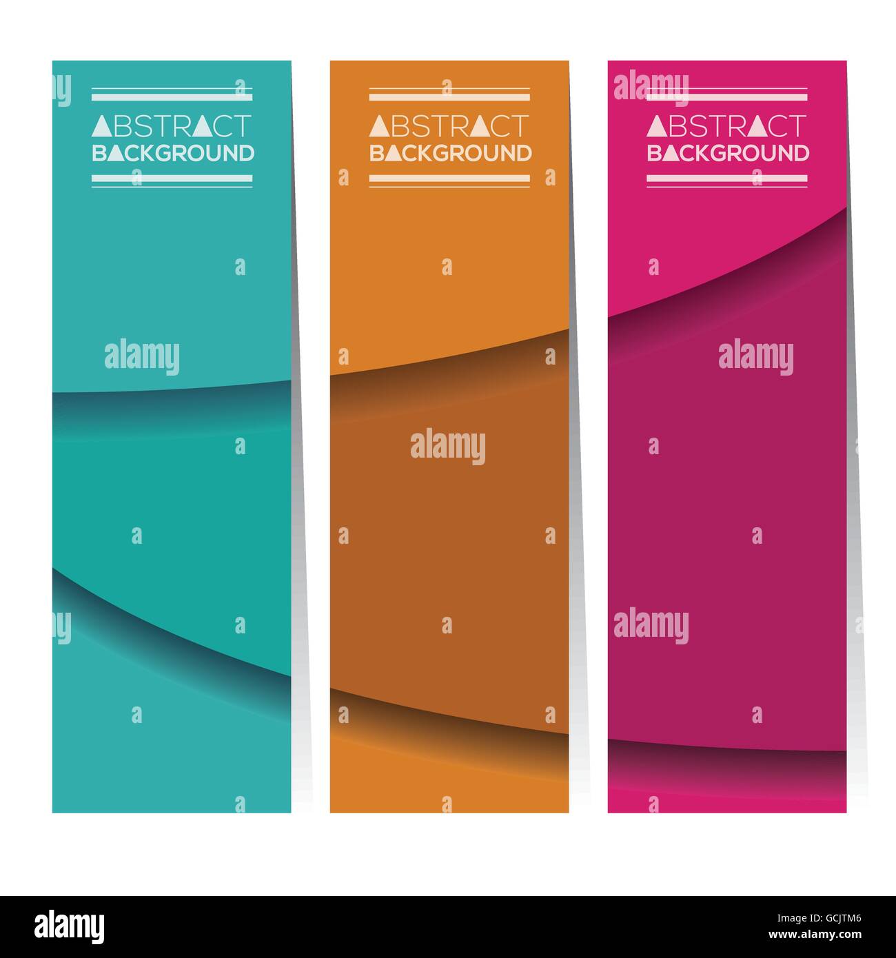 Set Of Three Colorful Geometric Vertical Banners Vector Illustration ...