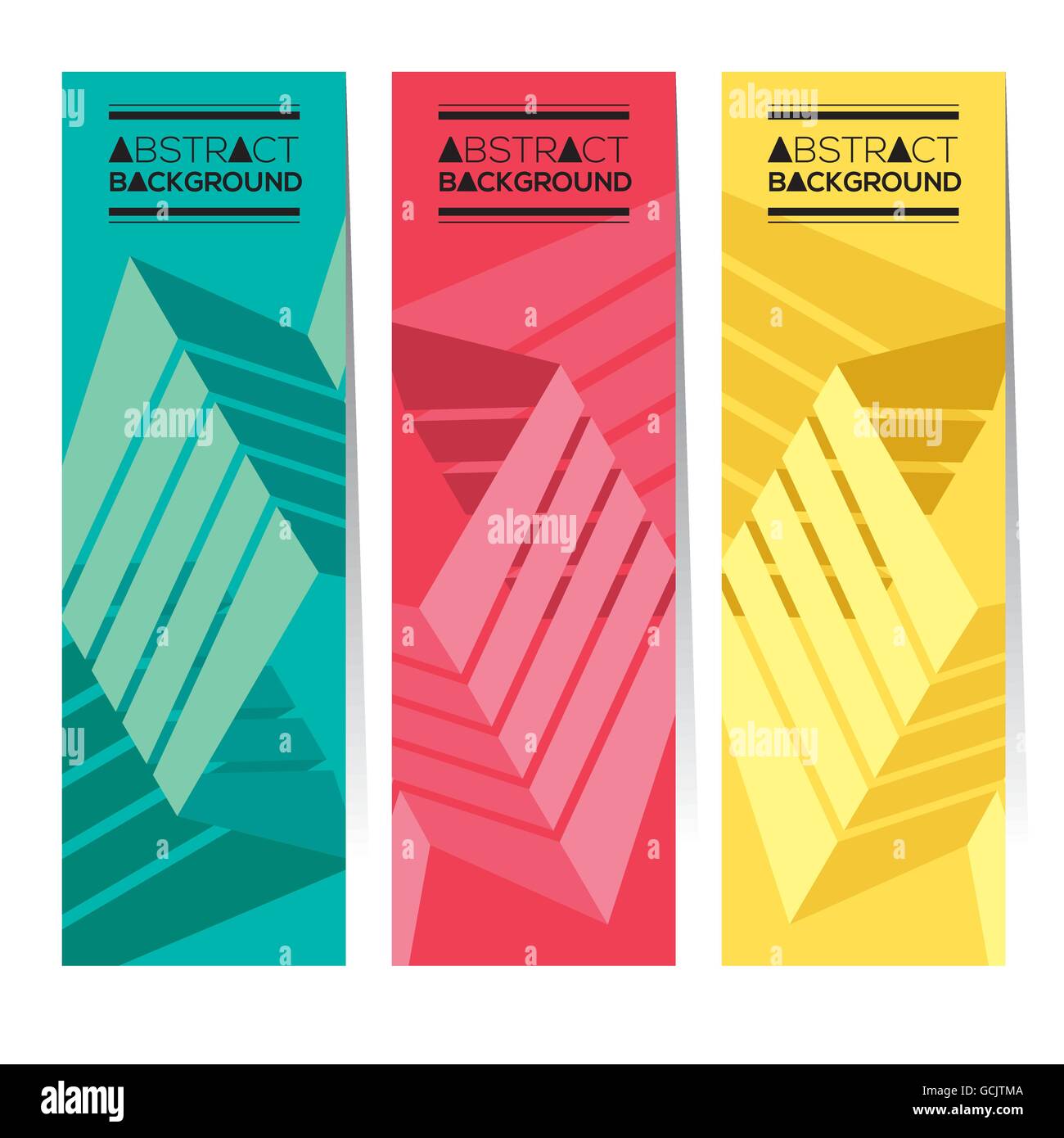 Set Of Three Colorful Abstract Vertical Banners Vector Illustration ...