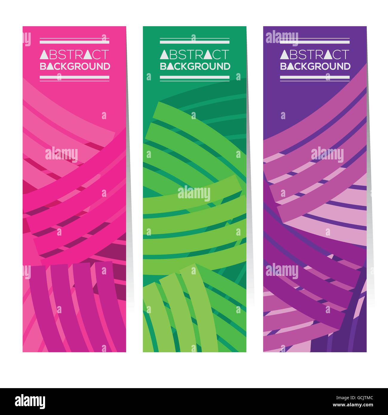 Set Of Three Colorful Abstract Vertical Banners Vector Illustration ...