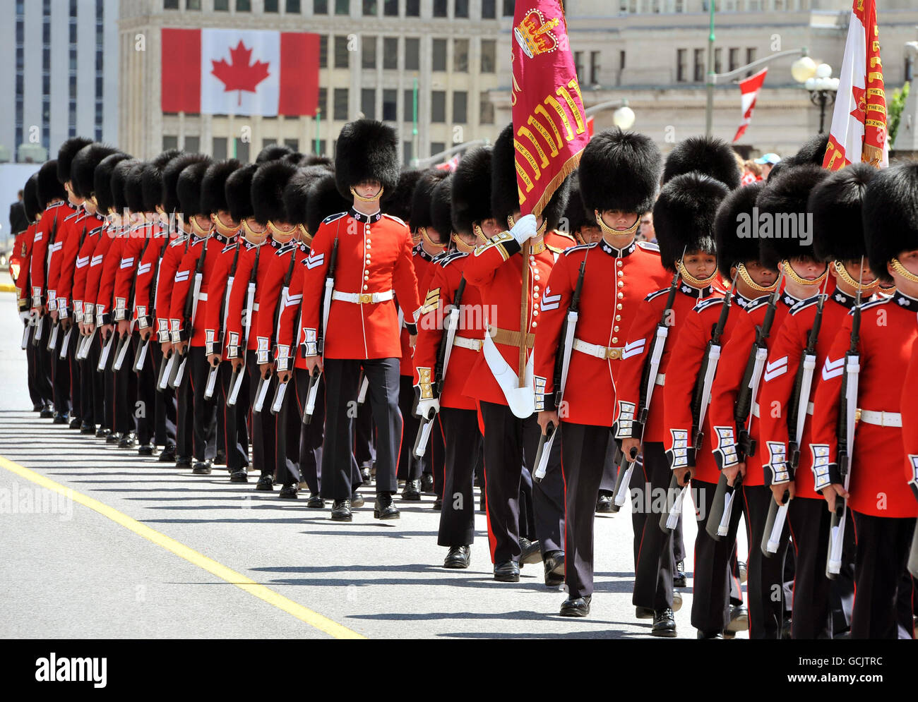The Ceremonial Guard of Honour march to their position outside the ...