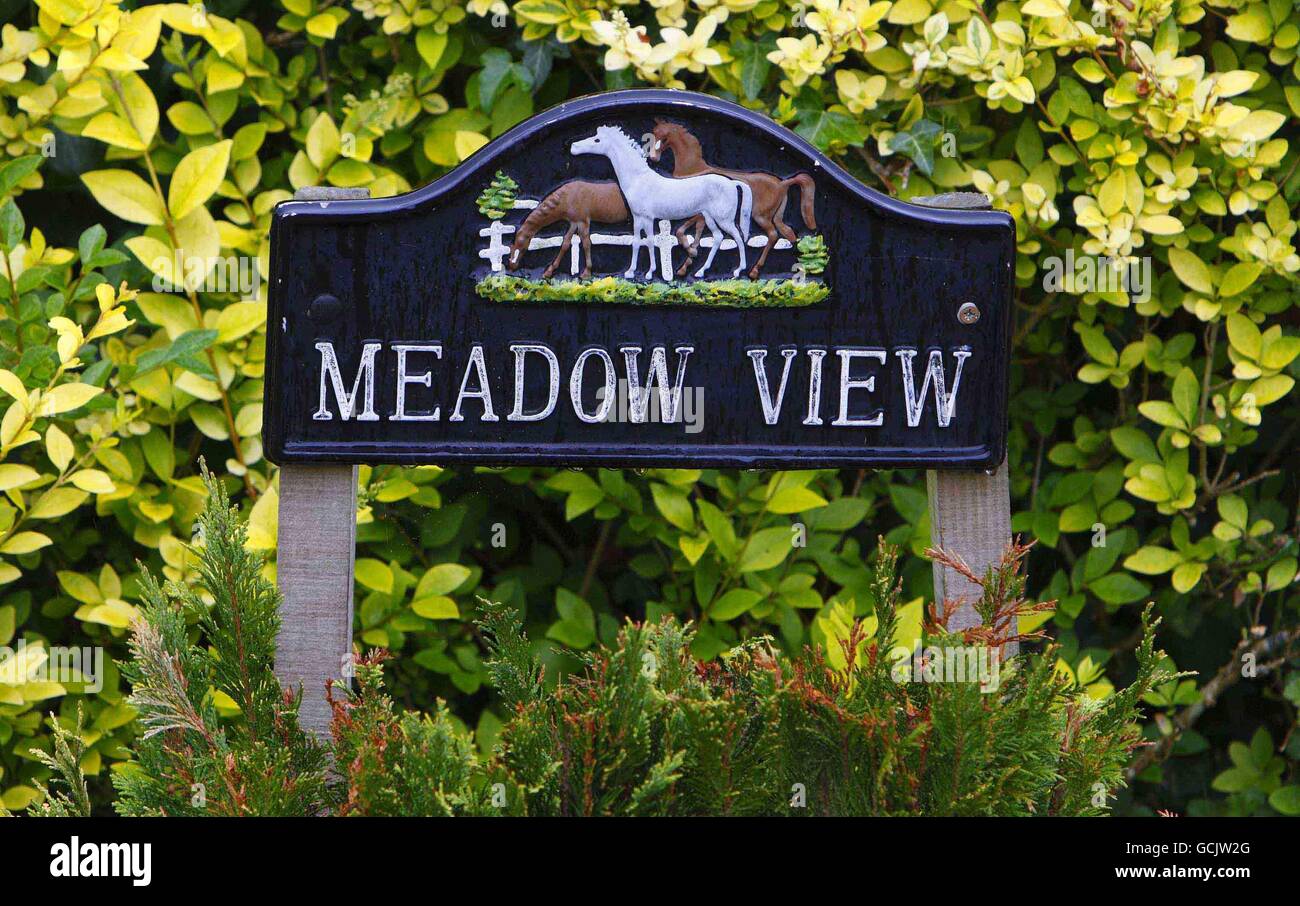 A sign outside the home of Alex Chapman, the former husband of alleged ...