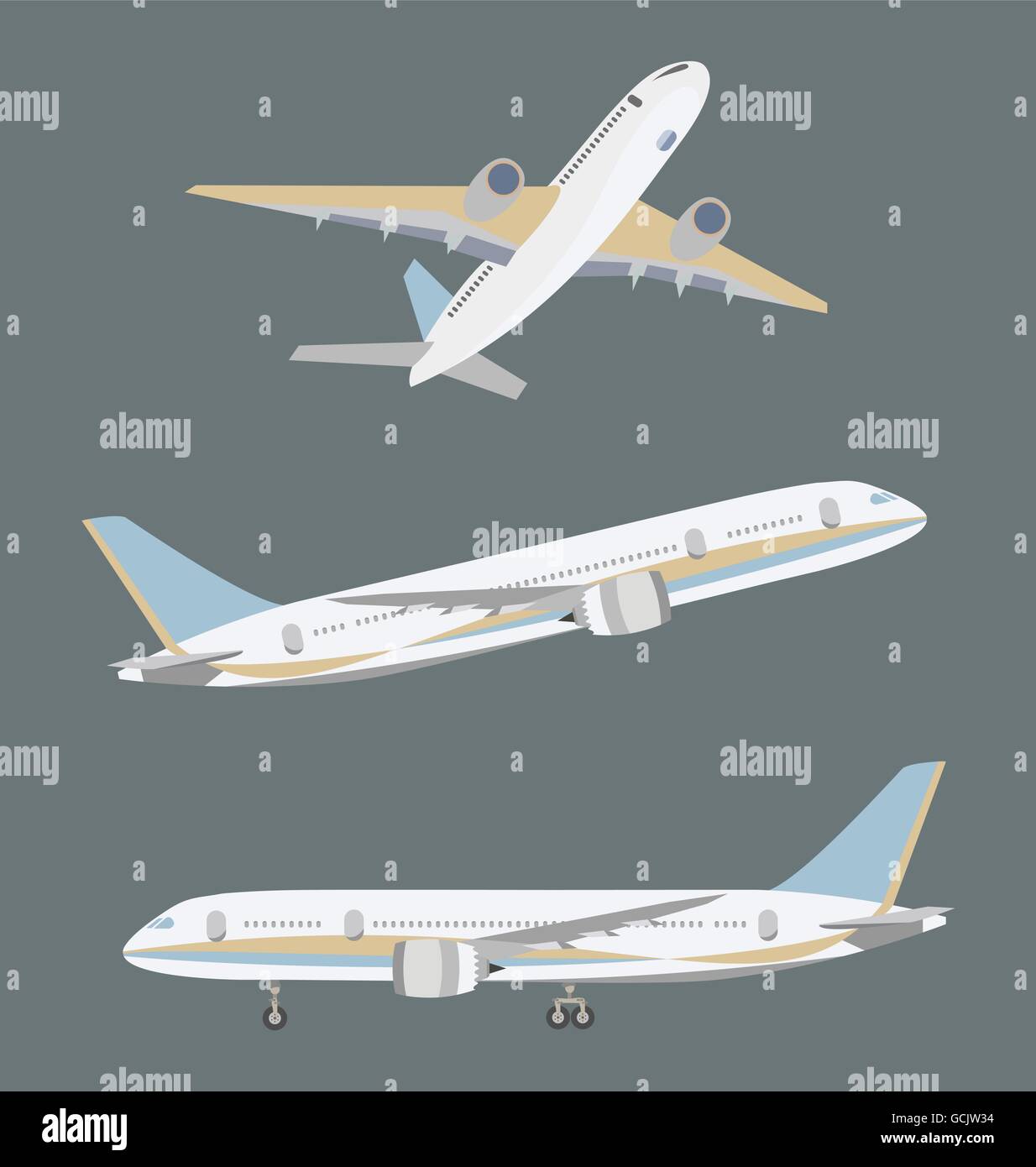 Passenger Airplanes. Vector illustration EPS 10 Stock Vector Image ...