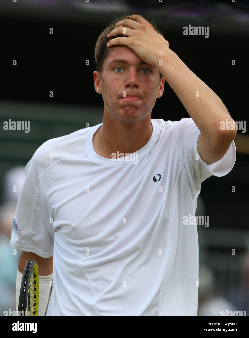 Great Britain's Oliver Golding reacts against Australia's Benjamin ...