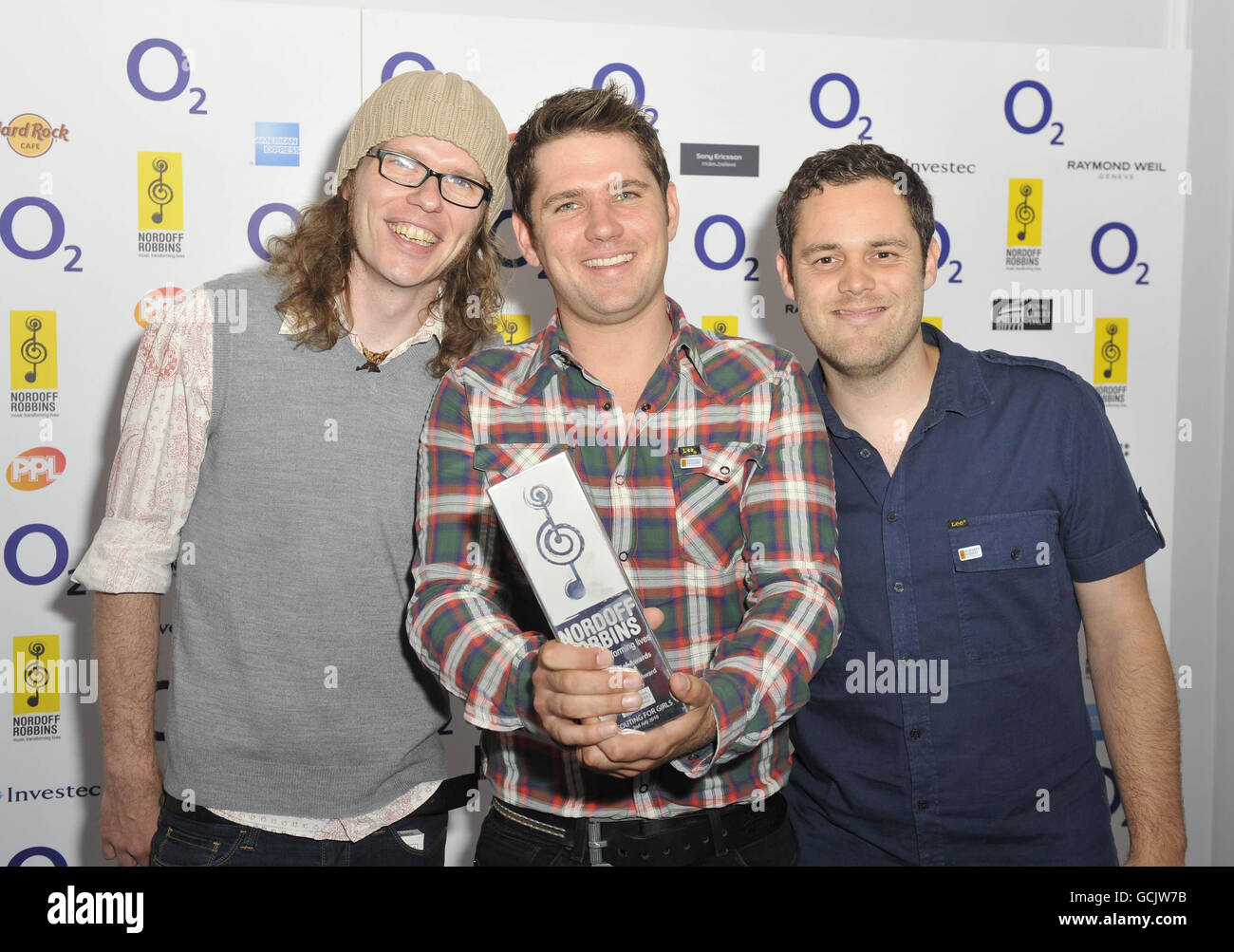 Scouting for Girls (left to right) Greg Churchouse, Roy Stride and ...