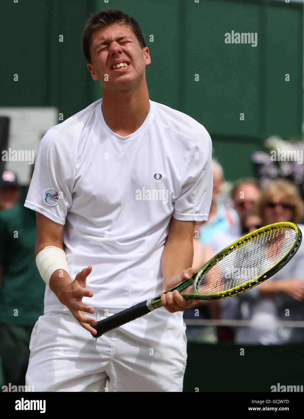 Great Britain's Oliver Golding reacts against Australia's Benjamin ...