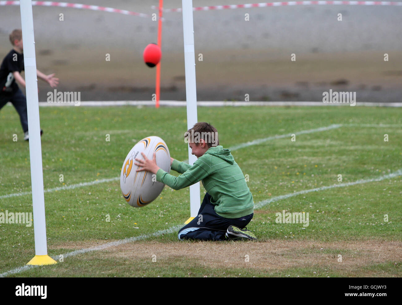 Children take part during Street Rugby on The Green in Lochgoilhead ...