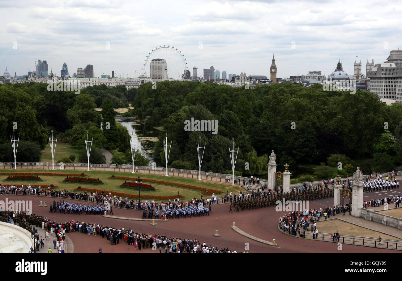 Cadets parade down The Mall, in central London to mark the 150th ...