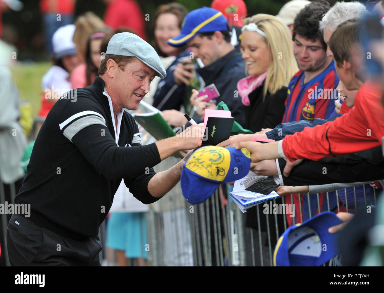 Michael Flatley signs autographs during the JP McManus Invitational Pro ...