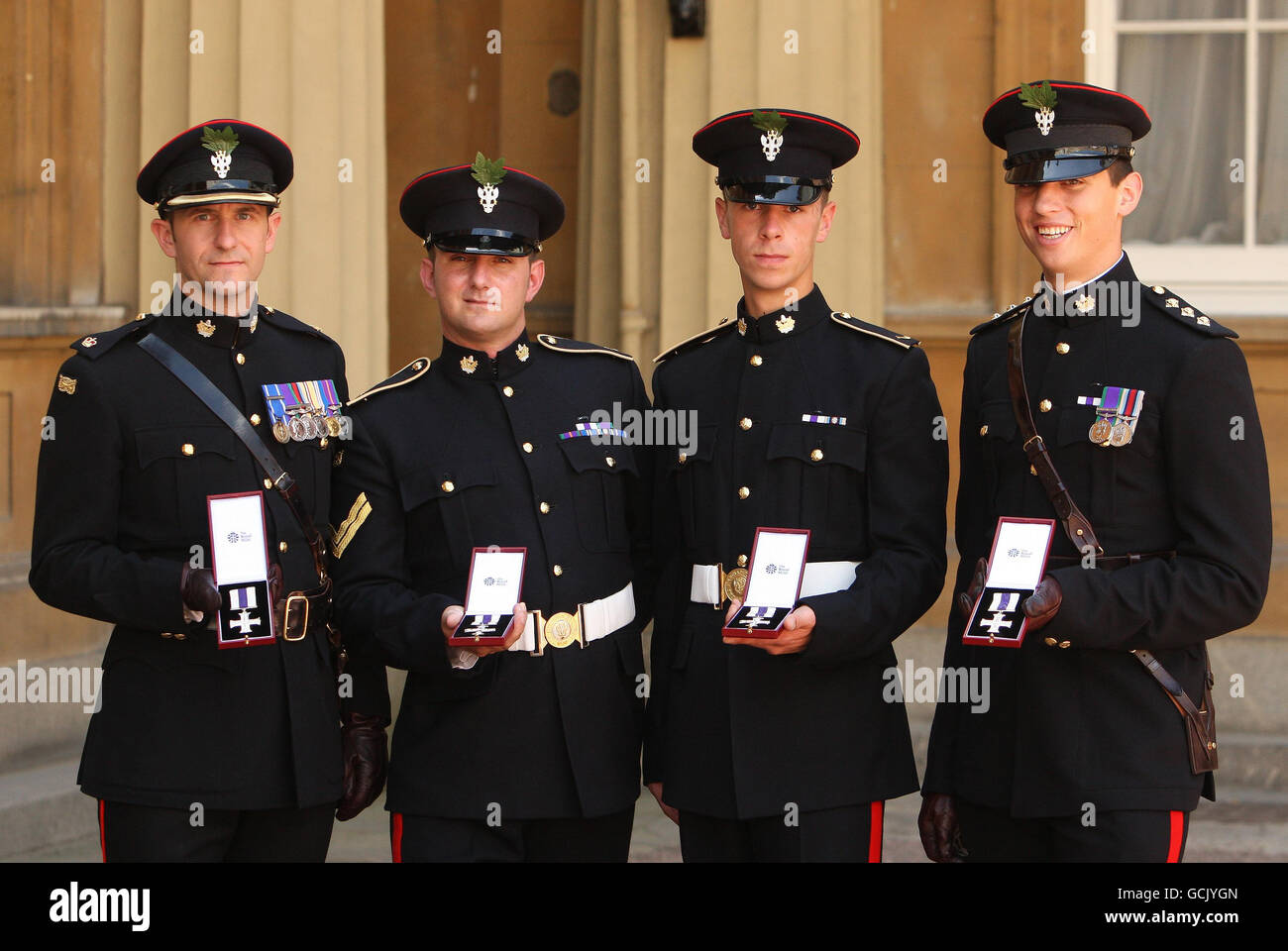 (left to right) Major Neil Grant, Corporal Craig Adkin, Private ...