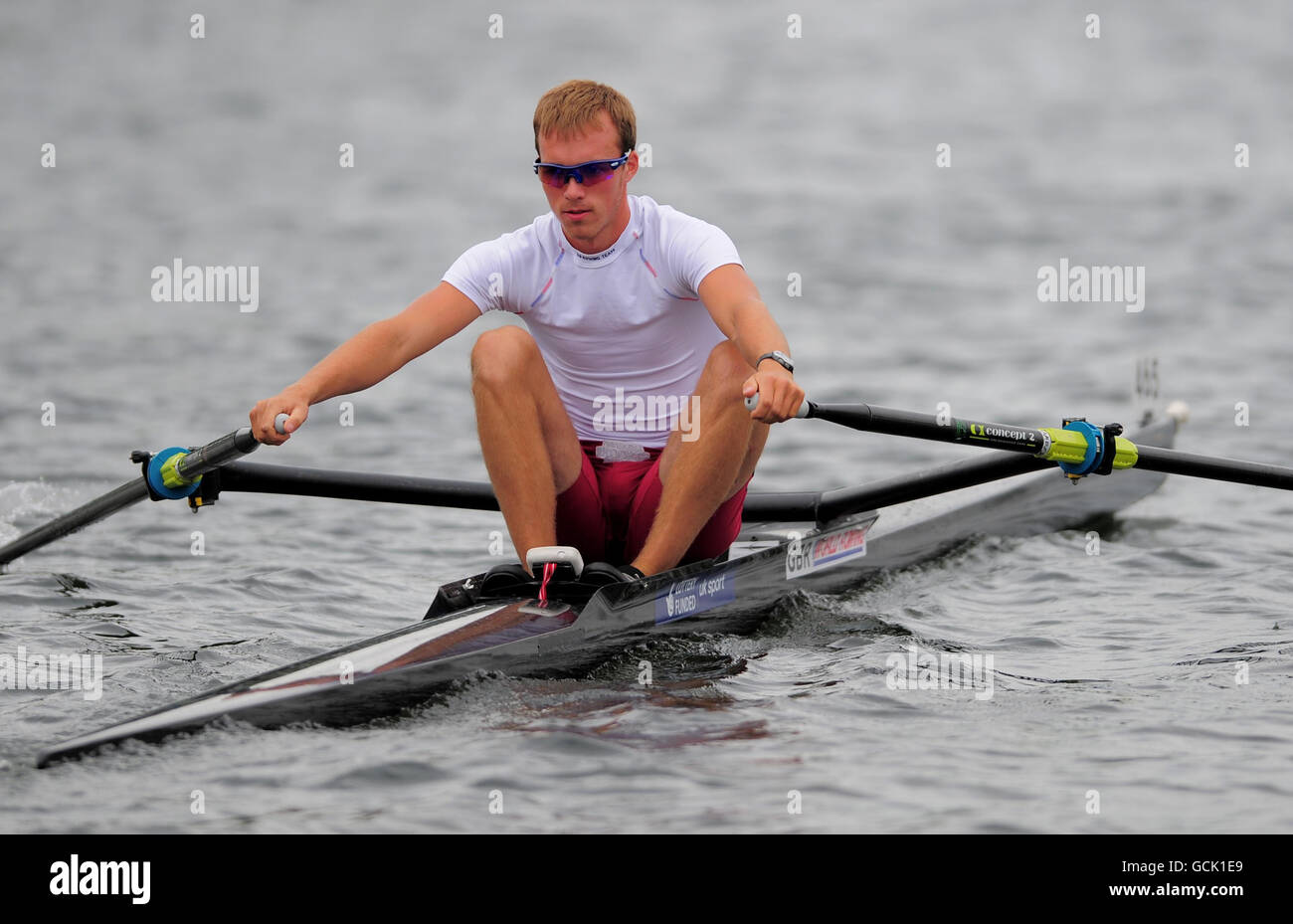Great Britain's Peter Chambers makes his way up to the start before his ...