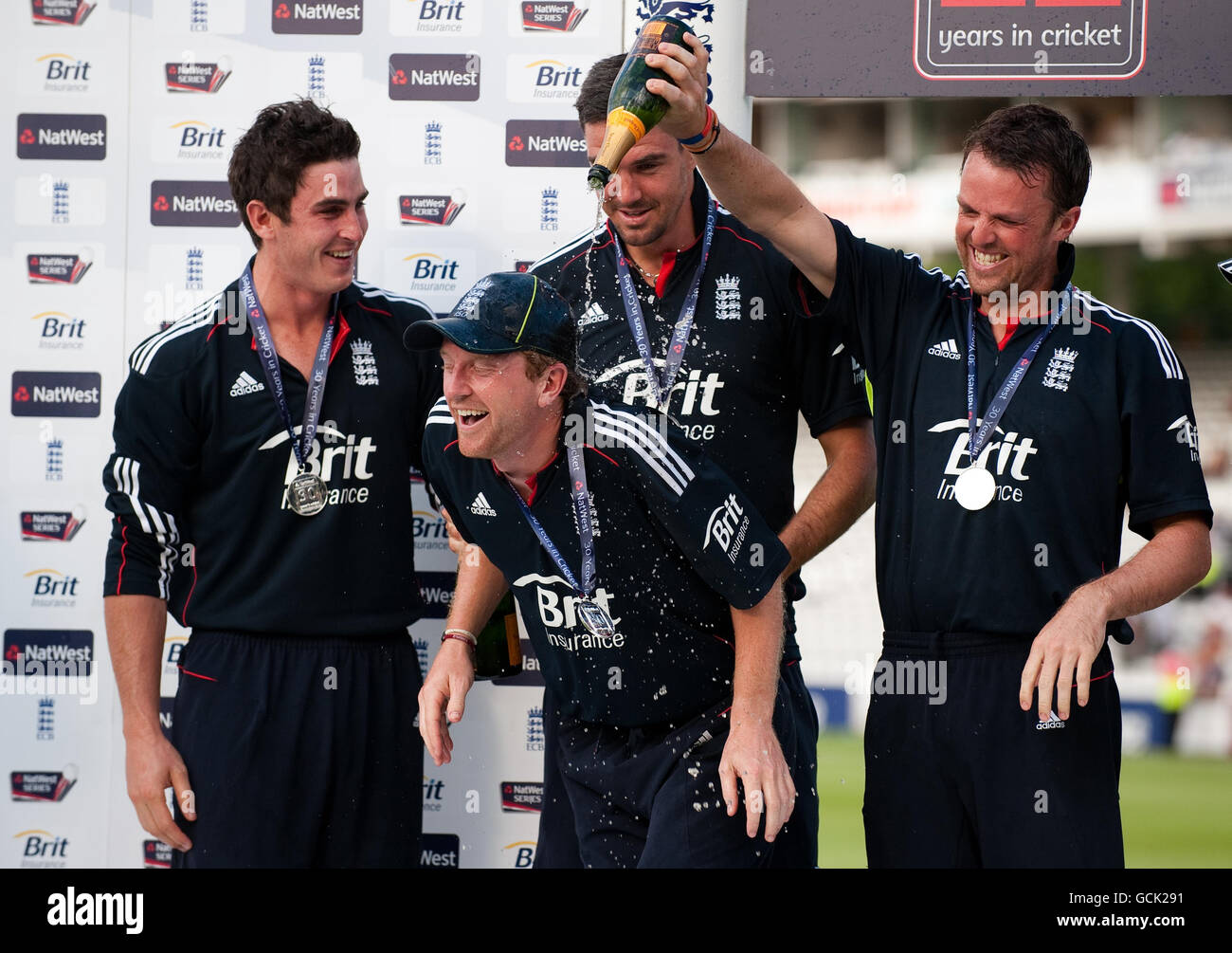 England's Craig Kieswetter, Paul Collingwood, Kevin Pietersen and ...