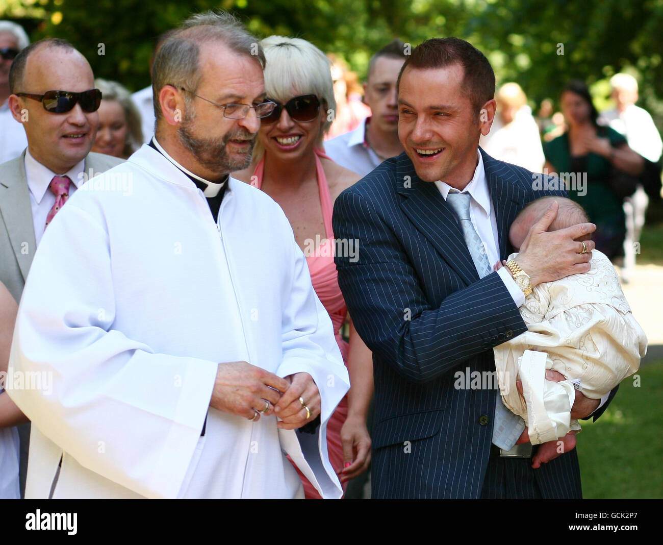 Gay dad Tony Drewitt-Barlow (right) talks to Canon Dr Graham Blyth as ...