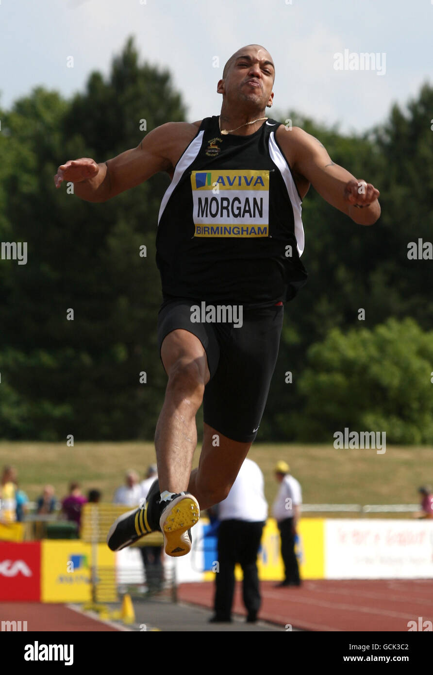 Nathan Morgan competes in the men's long jump during the Aviva European ...