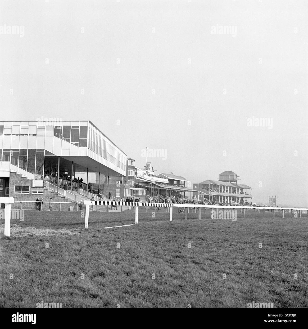 General view of the grandstand at newbury racecourse hi-res stock ...