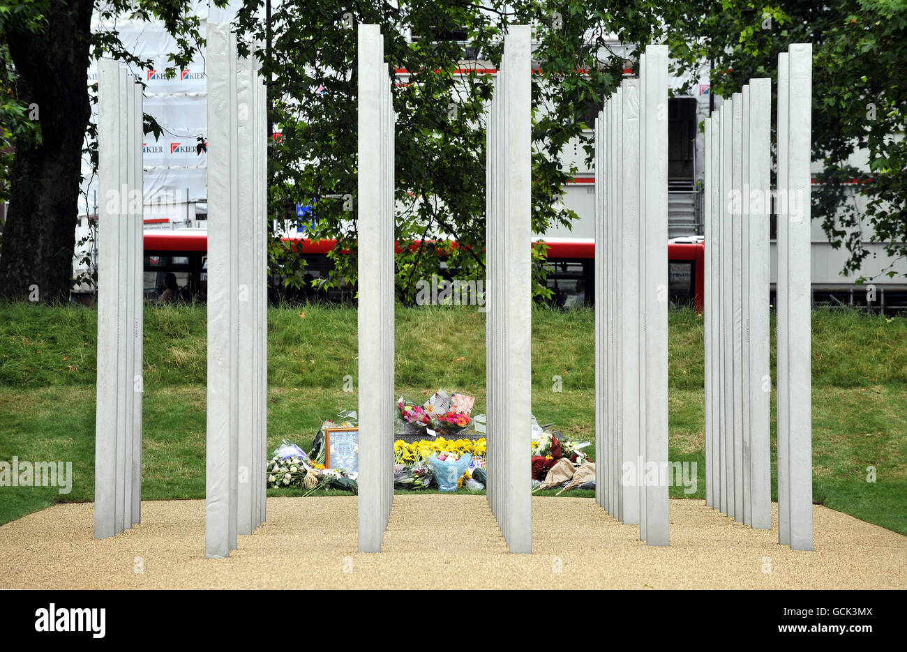 Floral tributes at the July 7 memorial in London's Hyde Park Stock ...