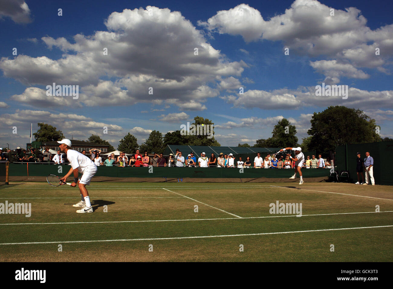 Great Britain's Tom Farquharson (r) during his game with Liam Broady (l ...