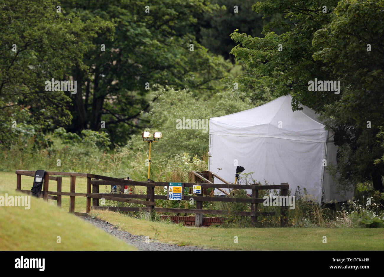 A police forensics tent at the scene in rothbury hi-res stock ...