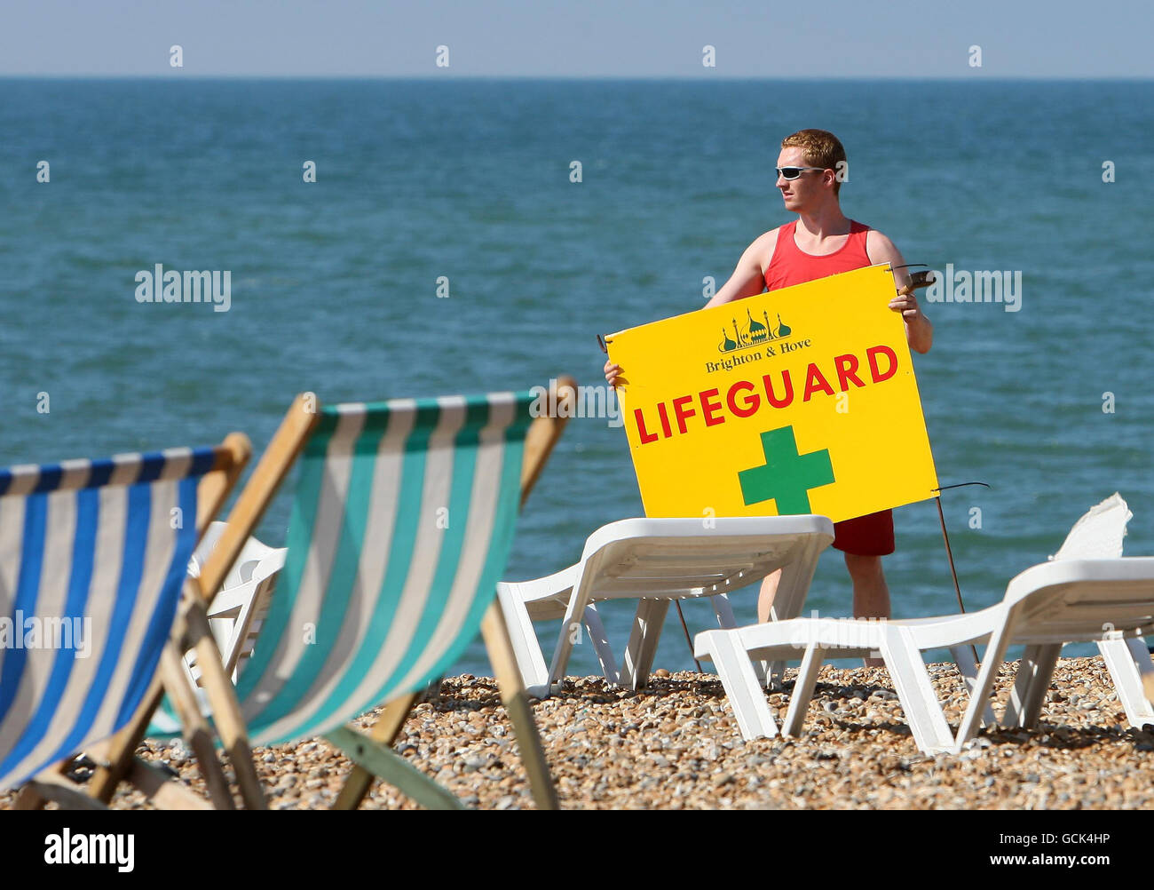 Brighton lifeguard sign hi-res stock photography and images - Alamy